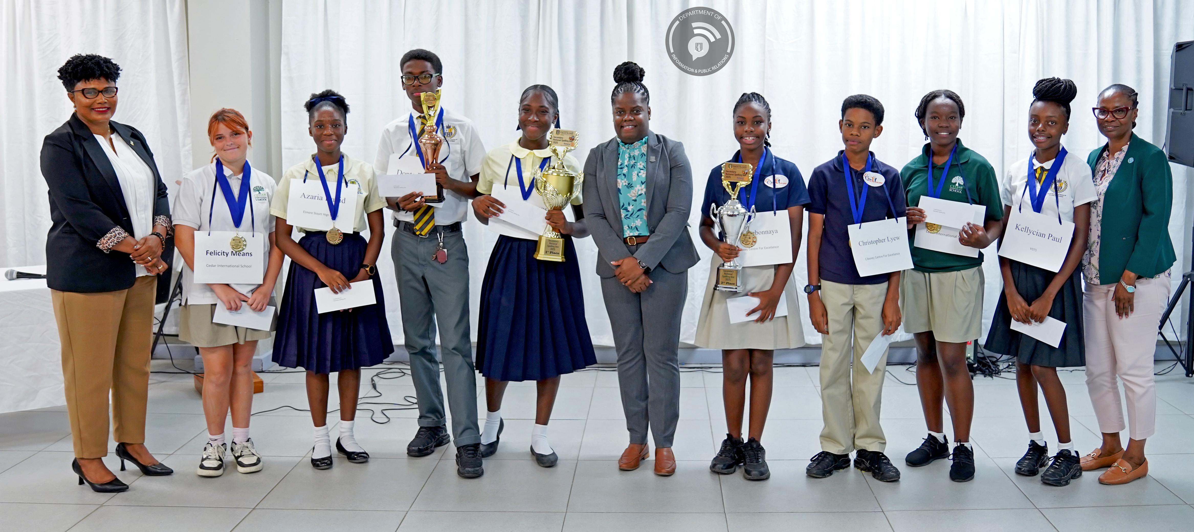 Orissa Thomas is 2025 Secondary School Spelling Bee Champion | GOV.VG